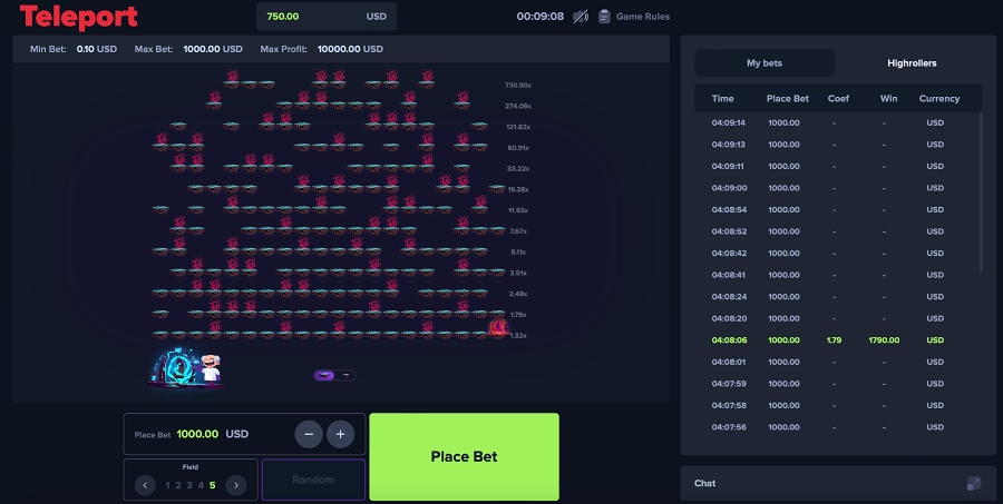 Avis Teleport sur MyStake 2025 | Le Démineur qui rend addict