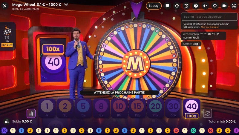 Mega Wheel (Pragmatic Play) : comment jouer en live