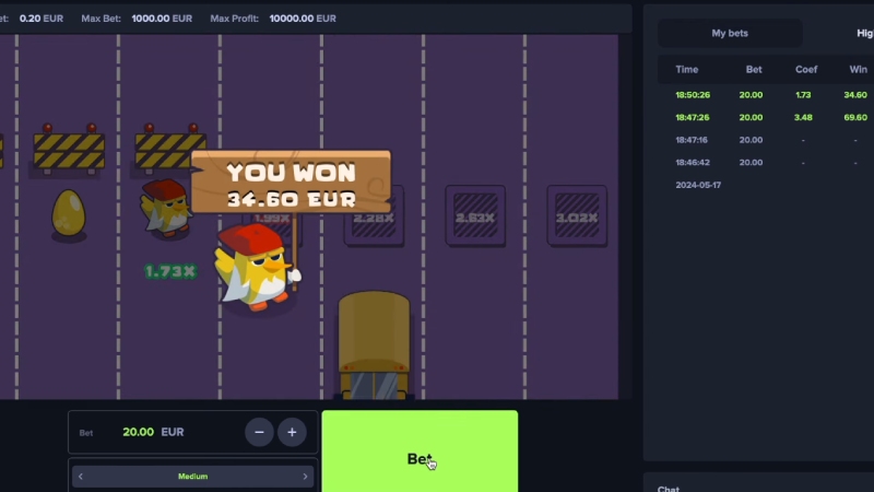 Chicken Cross | Avis, test et démo du jeu de crash Upgaming