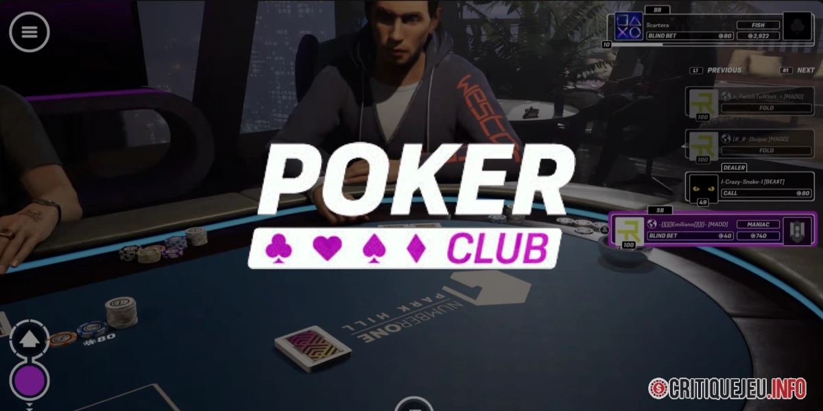 Voici notre test du jeu : Poker Club sur PS5 en 2026